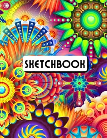 Amazon.com: Sketchbook: Funky 120 pages Unlined Drawing Psychedelic ...