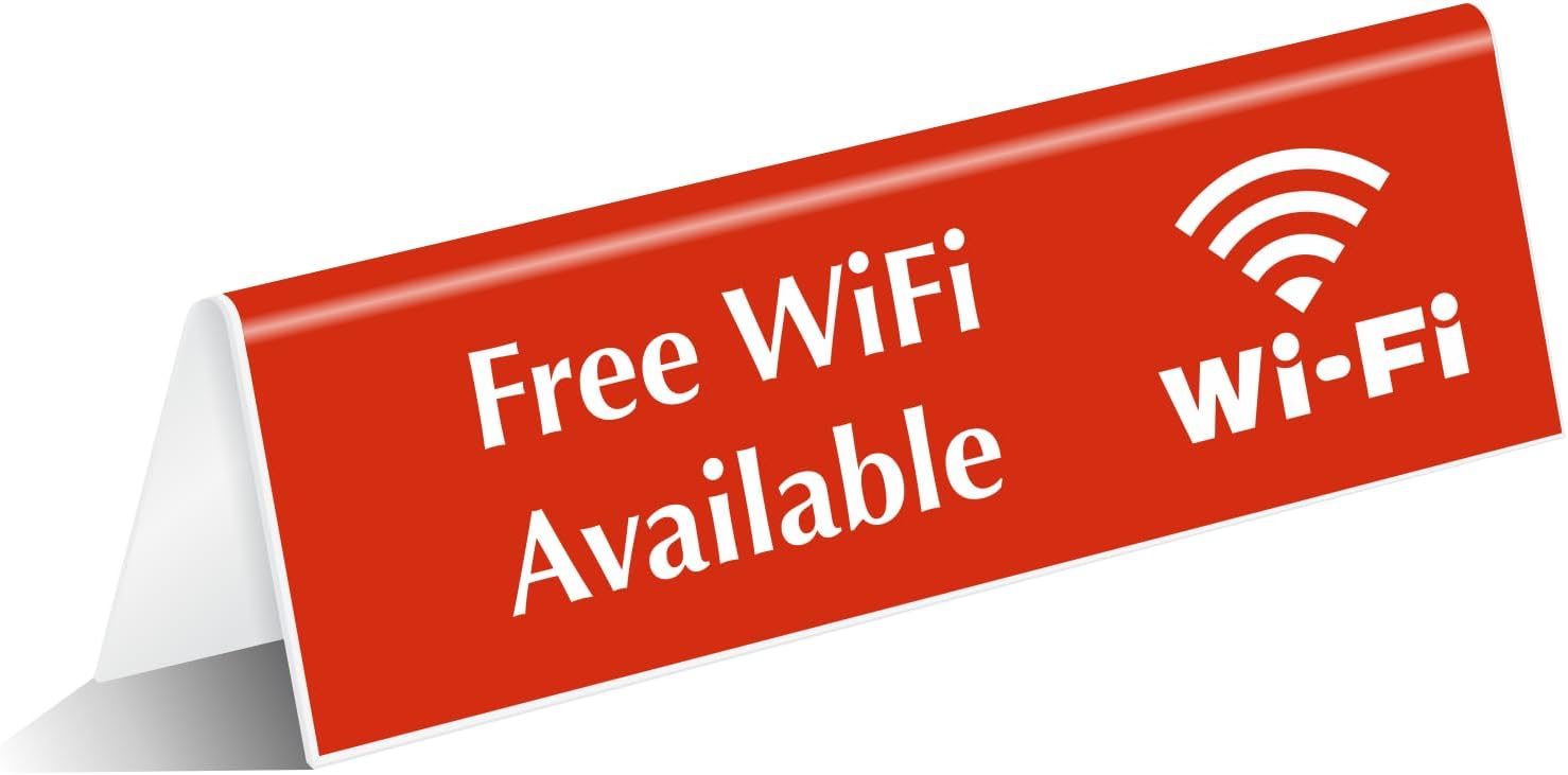 Amazon.com : SmartSign Free WiFi Available Desk Sign, 2" x 6" Acrylic V ...