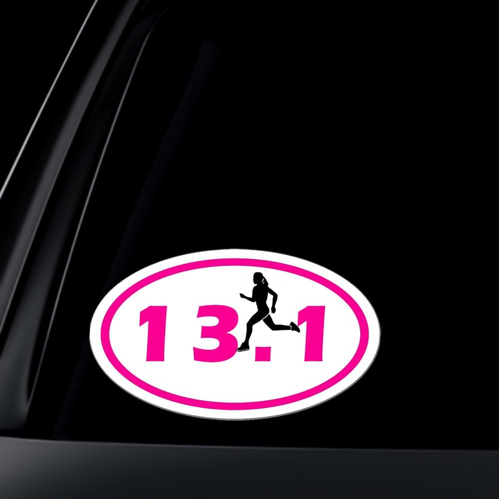 Amazon.com: 13.1 Marathon GIRL Runner Euro Oval Car Decal / Sticker ...