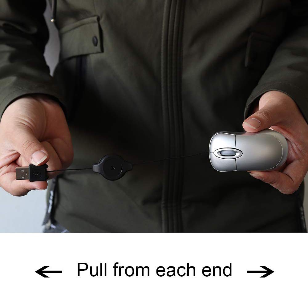 Snapklik.com : Mini Small Travel Optical Mouse Portable USB Wired Mouse