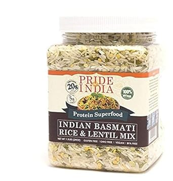 Amazon.com : Pride Of India - Indian White Basmati Rice & Lentil Kitchari Mix - Protein ...