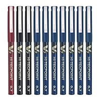 Pilot V7 Roller Ball Pen Pack of 10 ( 7 Blue, 2 Black , 1 Red) : Amazon ...