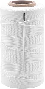 Vivifying 1mm Waxed Thread, 328 Yard White 150D Waxed Leather Thread ...
