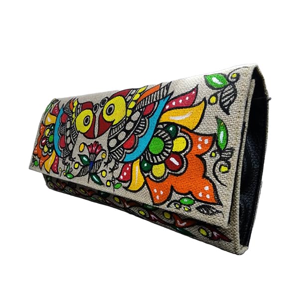 DVTECH® Mithila painting Hand Made creation Jute Clutches Vibrant color ...
