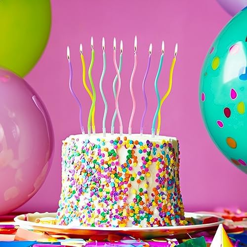 Amazon.com: 24 Pcs Birthday Candles for Cake, Colorful Party Candles ...