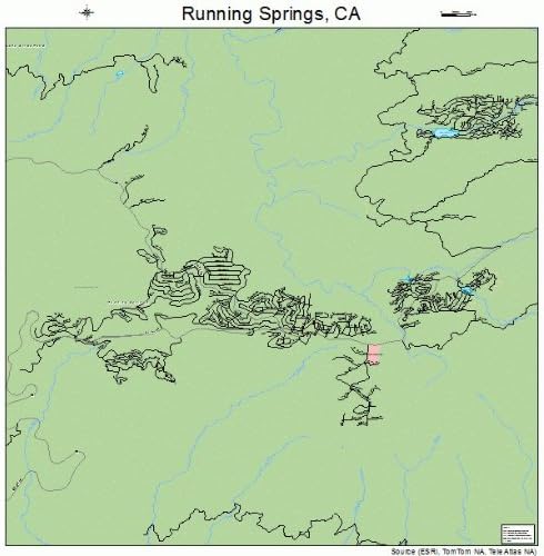 Amazon.com : Large Street & Road Map of Running Springs, California CA ...