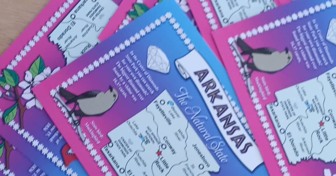 Amazon.com : ARKANSAS STATE MAP postcard set of 20 identical postcards ...