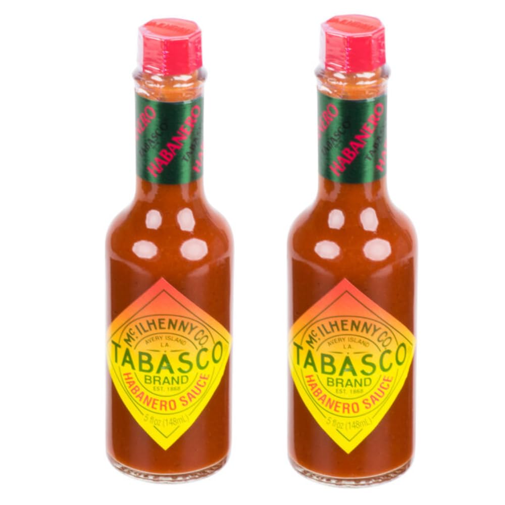Amazon.com : 2 Pack Habanero Tabasco Hot Sauce - 5 oz Tobasco, Habanero ...