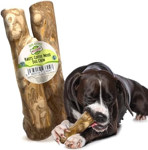 Woodbone Knots Coffee Wood Dog Chew Toy for Large Dogs - Natural Wood ...