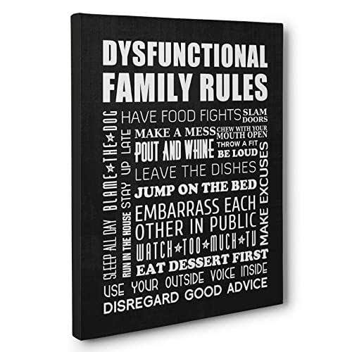 Amazon.com: DysFUNctional Family Rules Home Décor CANVAS Wall Art ...