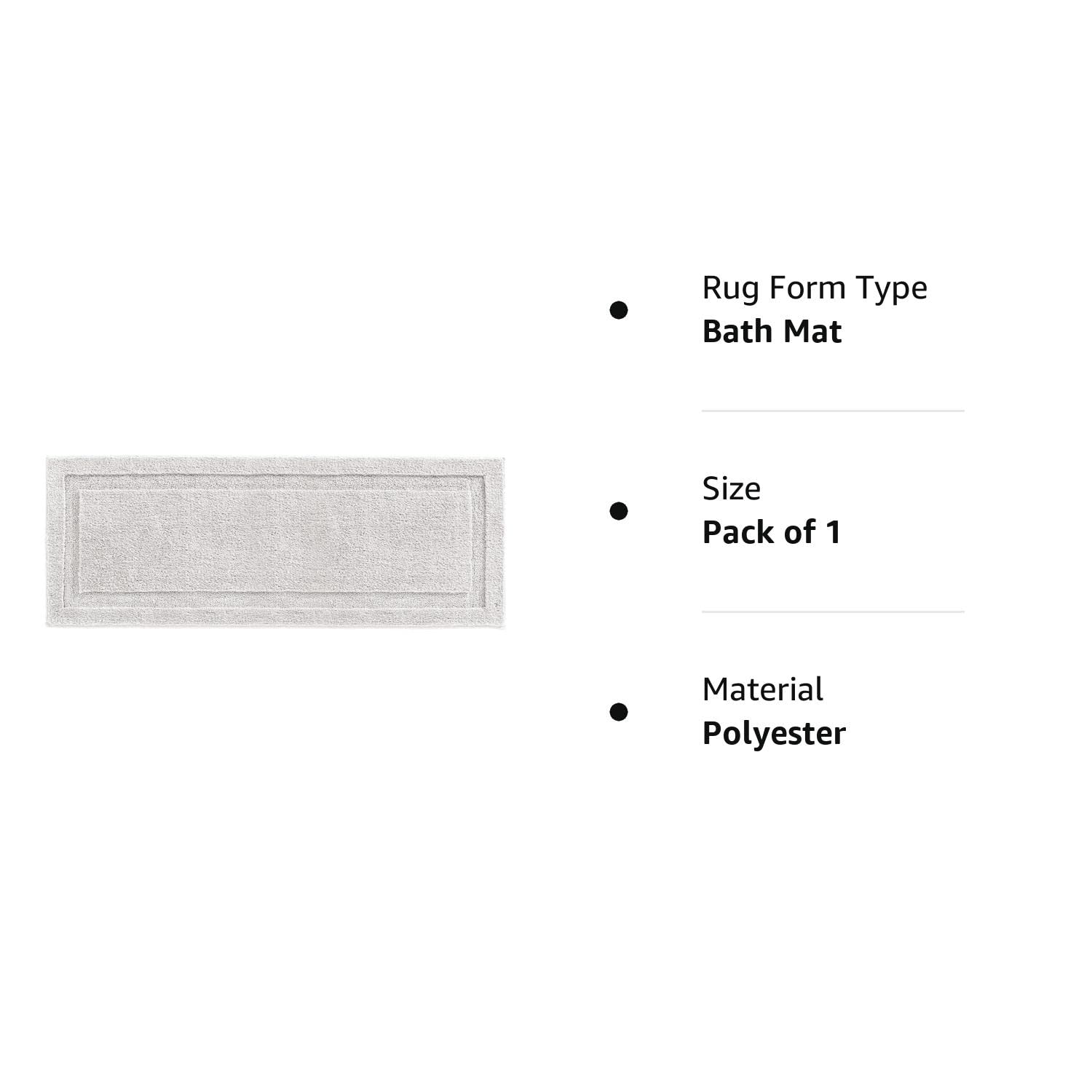 mDesign Large Modern Bath Mat Runner - Non-Skid Bathroom Runner Rug ...