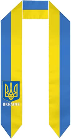 Amazon.com: Graduation Shawl Stole Scarf Vintage Ukraine Ukrainian Flag ...