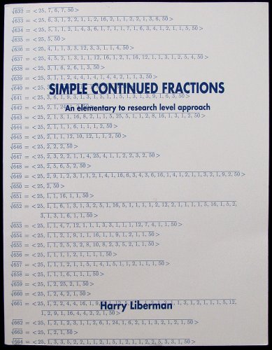 Simple Continued Fractions: An Elementary to Research Level Approach ...
