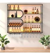 Amazon.com: PIKYsailed 39 Inch Metal Wine Rack Wall Mounted, Bar ...
