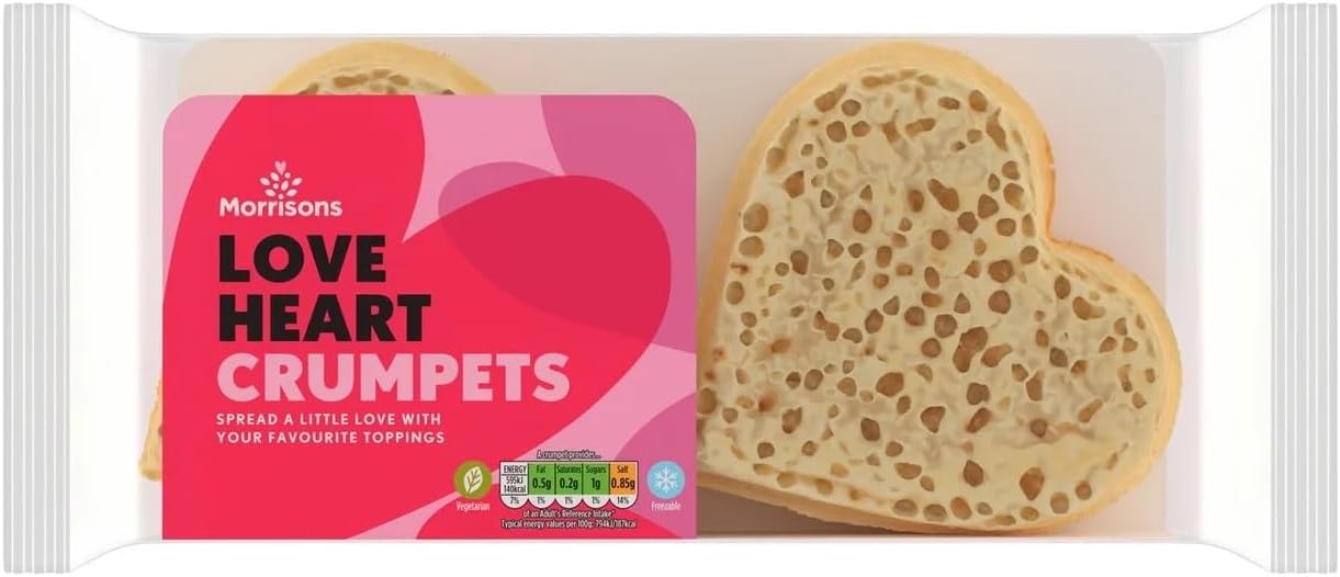 Morrisons 4 Love Heart Crumpets : Amazon.co.uk: Grocery