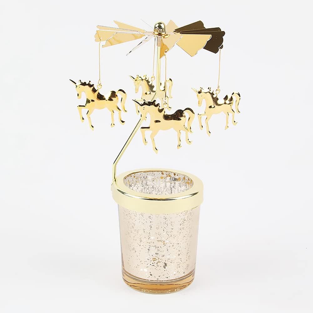 Amazon.com: Mecela Spinning Candle Holder, Golden Rotating Candlestick ...