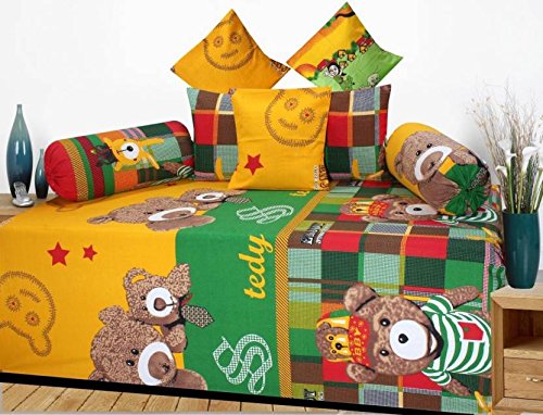 Radha Krishna Trader Dewanset with 5 cuhion Cover and 2 Bolster Cover ...