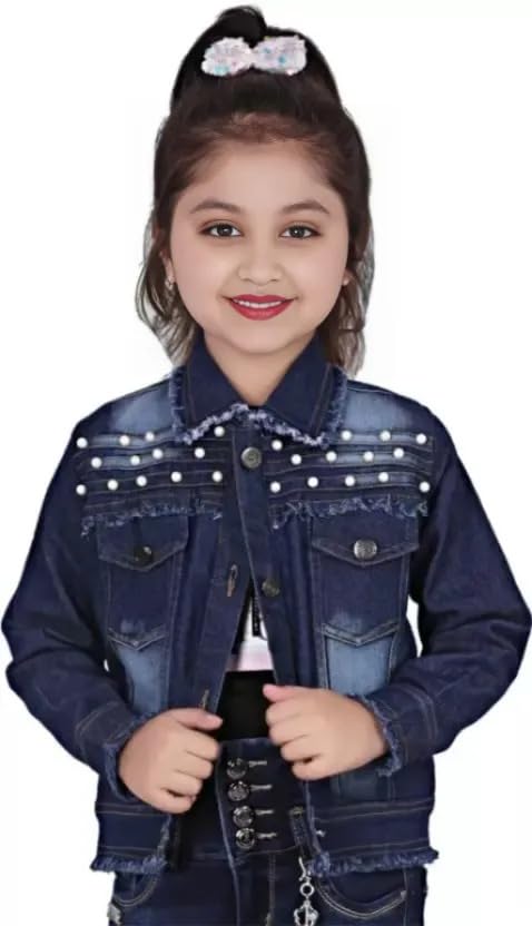 Denim Jacket for Girls | Denim Jacket For Kids (IN, Age, 9 Years, 10 ...
