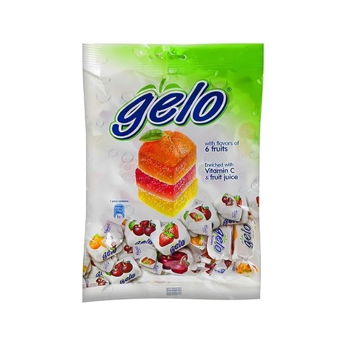 Gelo with flavors of 6 fruit with Vitamin C & Fruit juice, 150g ...