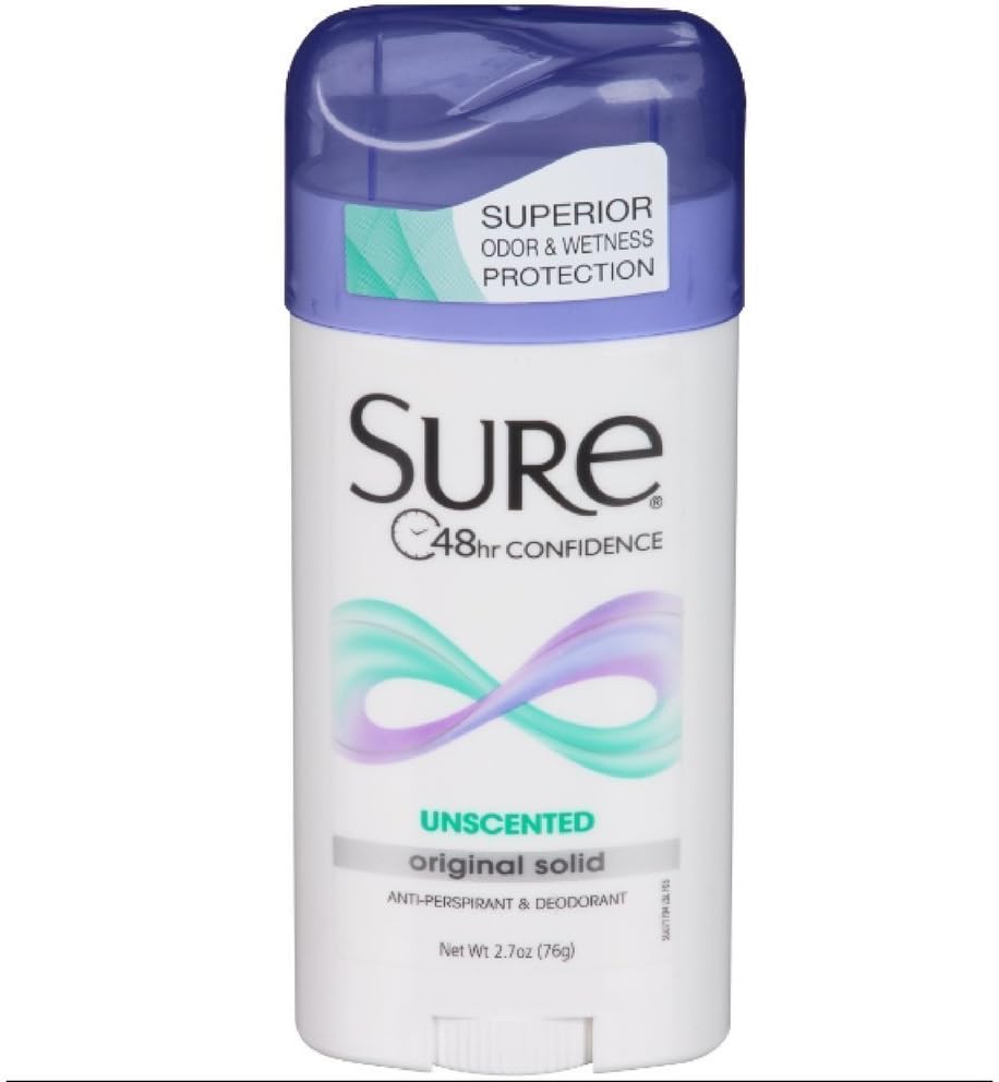 Amazon.com : Sure Original Solid Unscented, Anti-Perspirant Deodorant 2 ...