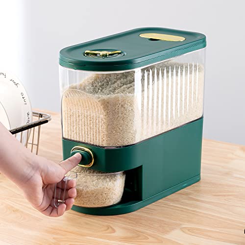 Snapklik.com : Sooyee 20Lbs Rice Dispenser, Large Grain Container Storage