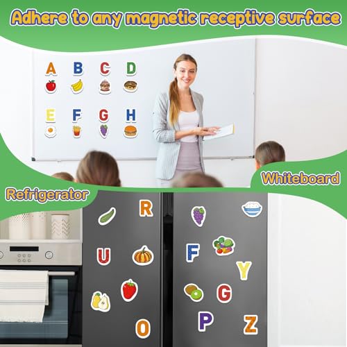Snapklik.com : Magnetic Letters And Foods,52 Foam Objects,Refrigerator ...