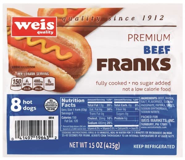 Amazon.com: Weis Quality, Beef Franks, 15 Ounce : Grocery & Gourmet Food