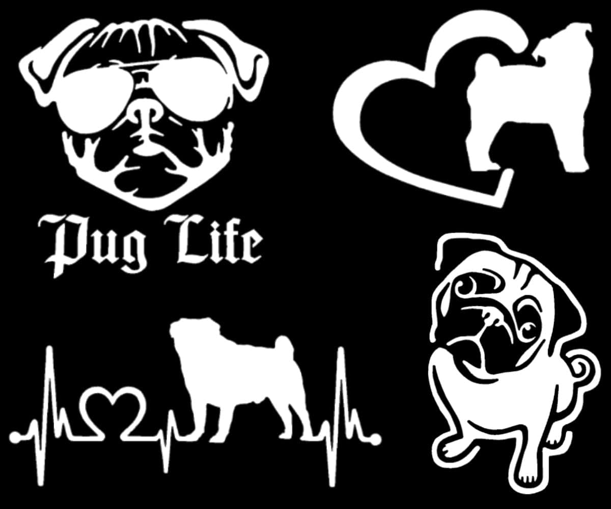 Amazon.com: SoCoolDesign Pug Life Puppy Car Window Vinyl Decal Sticker ...