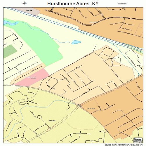 Amazon.com: Large Street & Road Map of Hurstbourne Acres, Kentucky KY ...