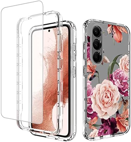 Amazon.com: Ueokeird Case for Galaxy S23 Case, Samsung S23 Case with Tempered-Glass Screen ...