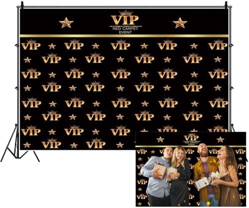 Amazon.com : Renaiss 7x5ft Black Gold VIP Backdrop for Photography Red ...