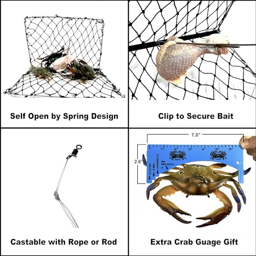 Snapklik.com : Palmyth Castable Crab Trap Hawk Foldable Crabjaw