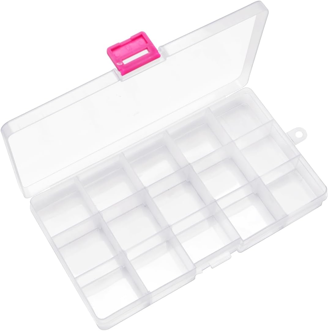 Amazon.com: IOOLEEM 15 Grids Plastic Bead Organizer Box, Organizer ...