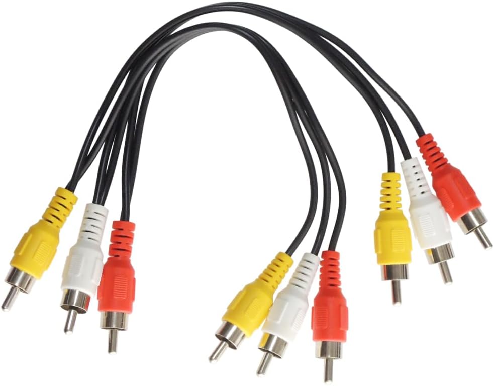 Amazon | KAUMO 2分岐AVケーブル オス(RCA赤白黄3ピン) ー オス×2(RCA赤白黄6ピン) | KAUMO | RCAケーブル