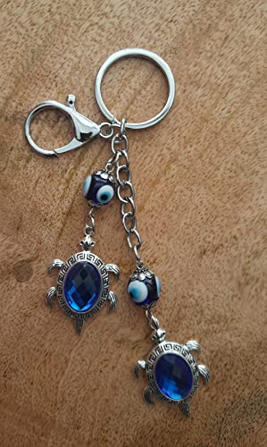 DT DECTONE Combo Pack of 2 Evil Eye Keychain Tortoise & fengshui Owl ...