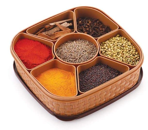 Buy Mogal Multicolor Multipurpose Masala Box, Titan 7 Sections, For ...