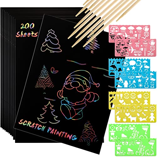 Black Scratch Paper Art Rainbow Set - Educational Toys Planet