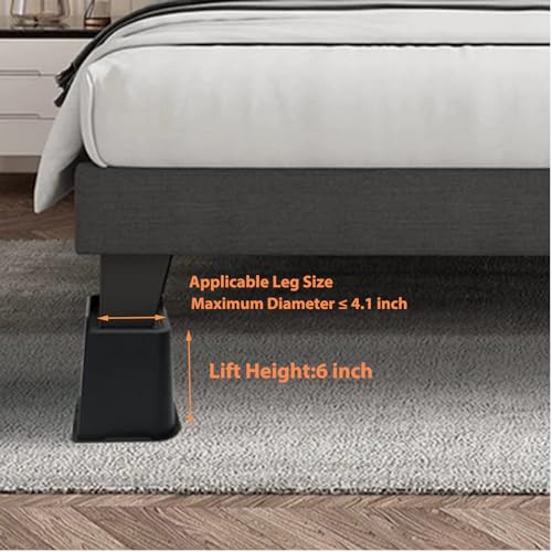 Bed Risers, Furniture Bed Risers 6 inch Heavy Duty L Shaped Table Leg ...