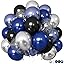 Amazon.com: Froova Blue White Silver Balloon 12 Inch Graduation Balloons Pearl Navy Royal Blue ...