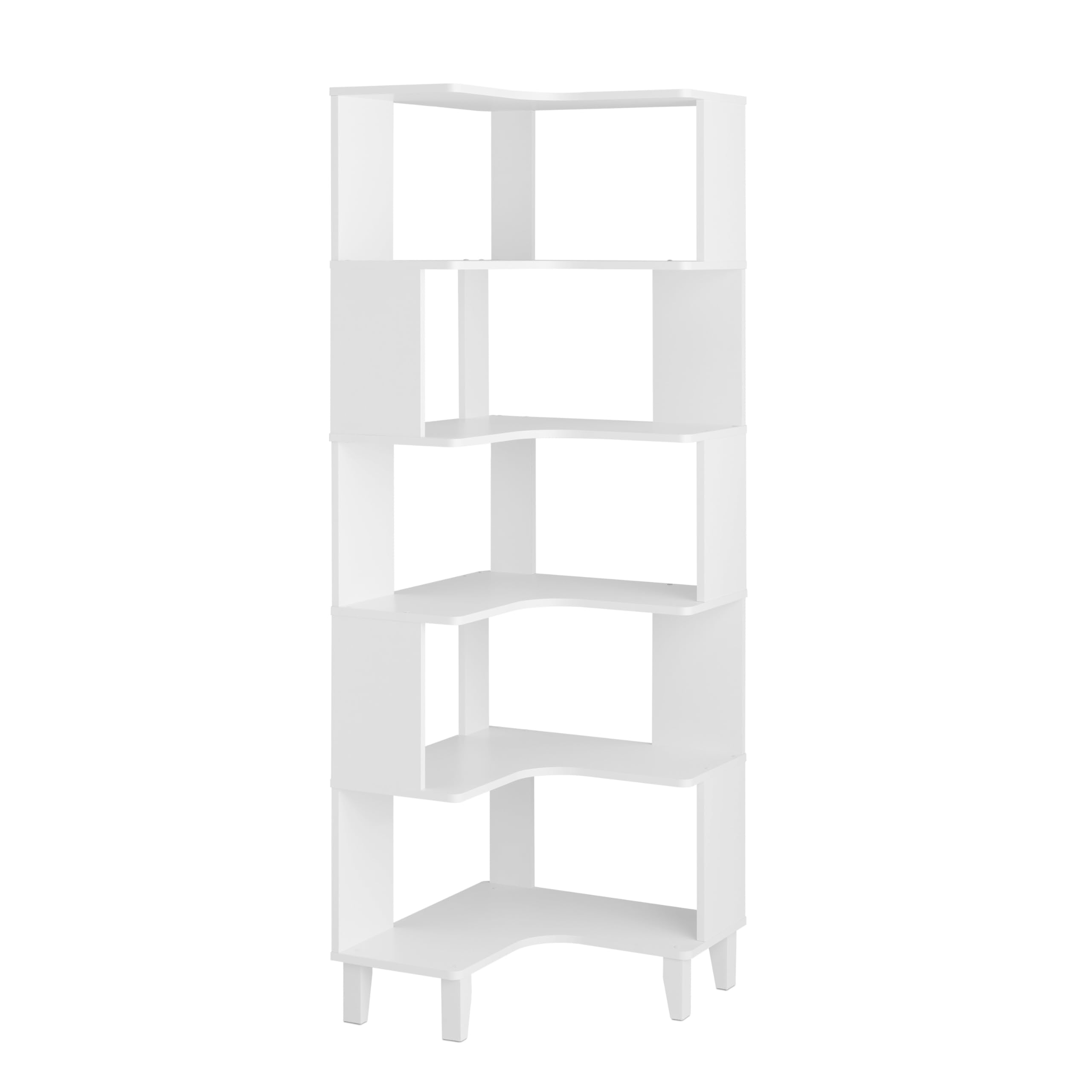 Amazon.com: Prepac Nordik 6-Tier White Modern Mid Century Corner ...