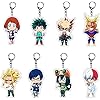 Renmuq 8 Pcs Set My Hero Academia Keychain, Cute Anime Midoriya Izuku ...