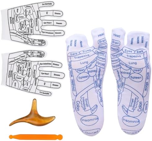 Amazon.com: Onukaly 4PCS Reflexology Socks and Gloves Tool Set, Hand ...