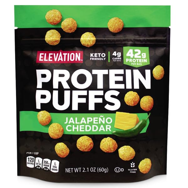 Amazon.com: Elevation Jalapeno Cheddar Protein Puffs, 2.1 oz (60g)