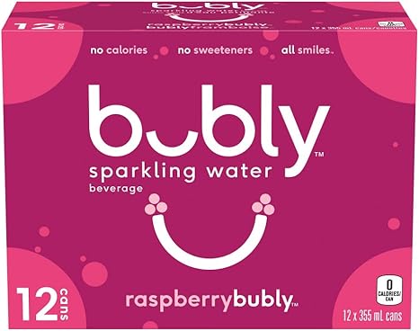 Bubly Sparkling Water raspberry 12 x 355 mL : Amazon.ca: Grocery ...