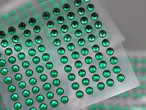 Amazon.com: 3mm SS12 Green Self Adhesive Acrylic Rhinestones Plastic ...