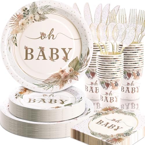 Amazon.com: Sparkle and Bash 48 Pack of 9-Inch Hello Sweet Baby Paper ...