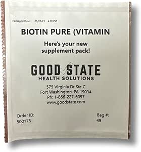 Amazon.com: Good State Biotin Pure (Vitamin B7) Powder 100mg : Health ...