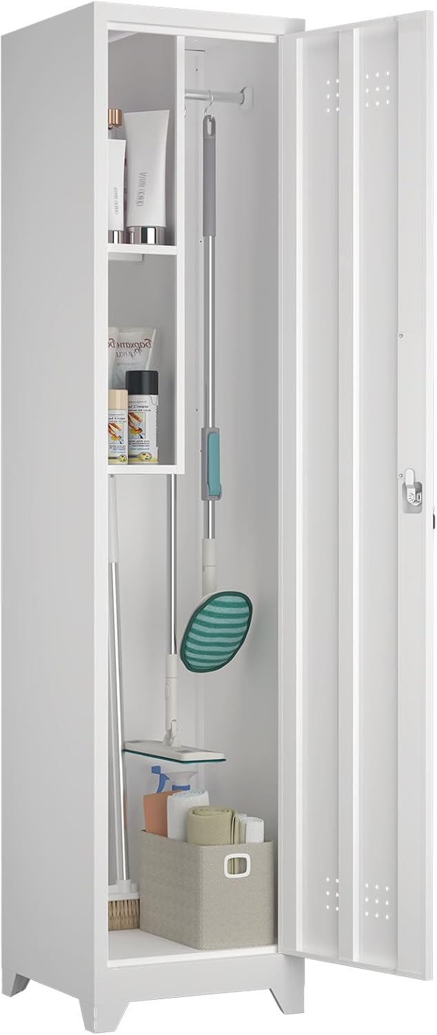 Amazon.com: STEELIST Slim Broom Storage Cabinets, Metal Cabinet with ...
