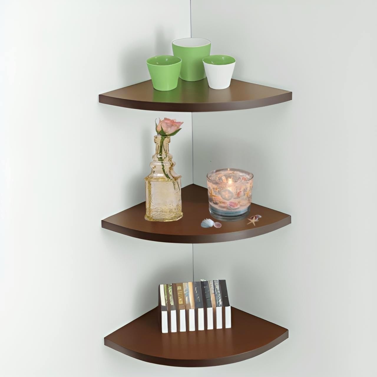 Generic DECORVISTA W Shape Wall Mount Book Shelf Zigzag Wall Shelf ...