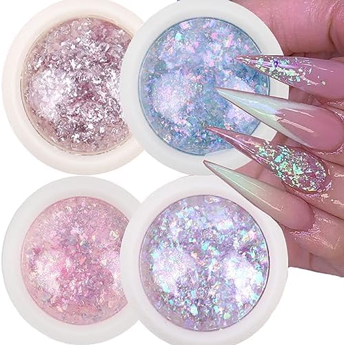 Amazon.com: 12Grids Holographic Mermaid Colorful Nail Art Glitter ...